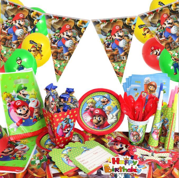 Mario Party Tableware Supplies for Kids Cute Super Mario Themed Party ...