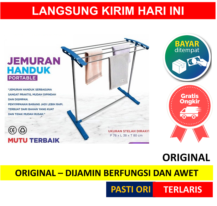 PALANG RAK JEMURAN HANDUK DAN PAKAIAN BAJU STAINLESS STELL RACK LAUNDRY CELANA | Lazada Indonesia