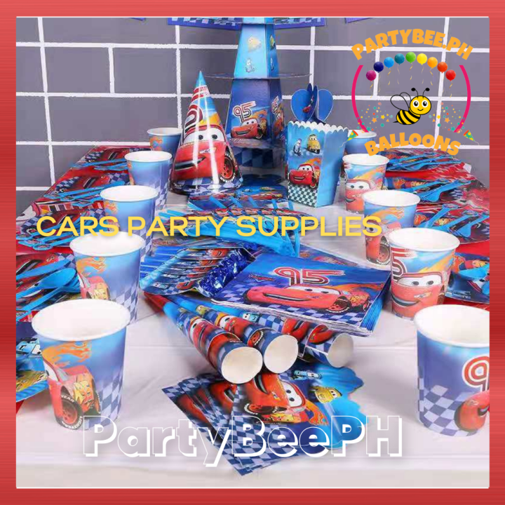 Cars Party Decorations Birthday Sets Toys Banner Cupcake Topper Printed ...