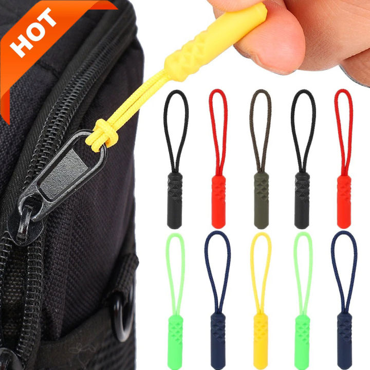 10Pcs Plastic Zipper Puller End Fit Rope Tag Replacement Zippers Clip ...