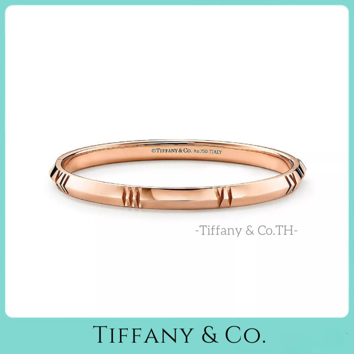 Tiffany & Co. Tiffany Atlas® X บานพับแคบเบงกอลสีเหลือง/กุหลาบขาว 18k ...