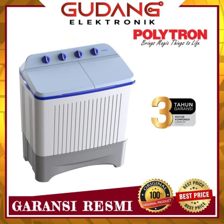 MESIN CUCI 2 TABUNG POLYTRON PWM 8366 GARANSI 5 TAHUN 8 KG | Lazada ...