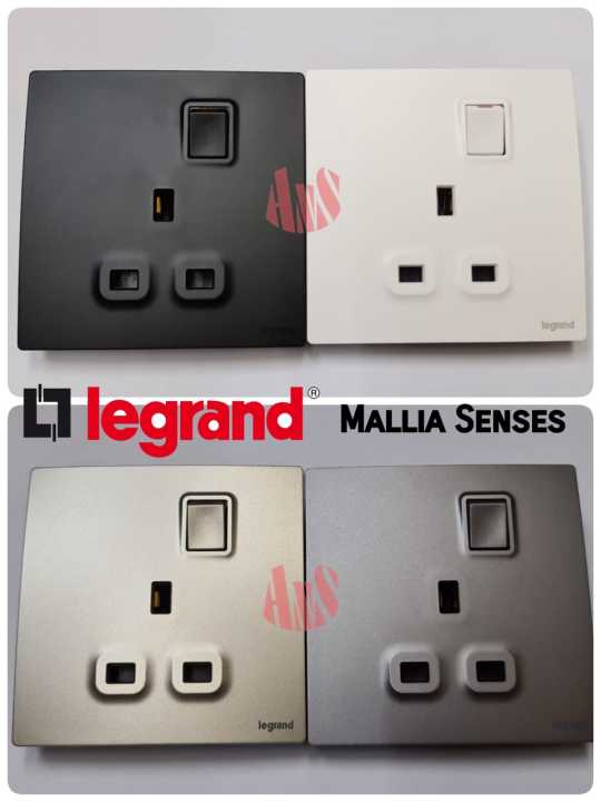 Legrand Mallia Senses 1Gang Single 13A Switch Socket Outlet Color ...