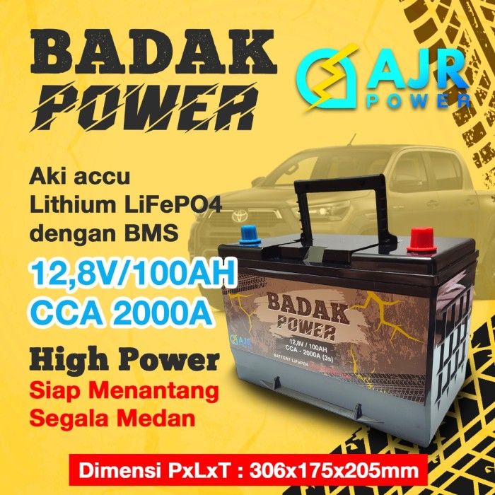 PROMO SPAISAL ACCU aki MOBIL Badak winch Lithium LiFePo4 12,8V/100AH ...