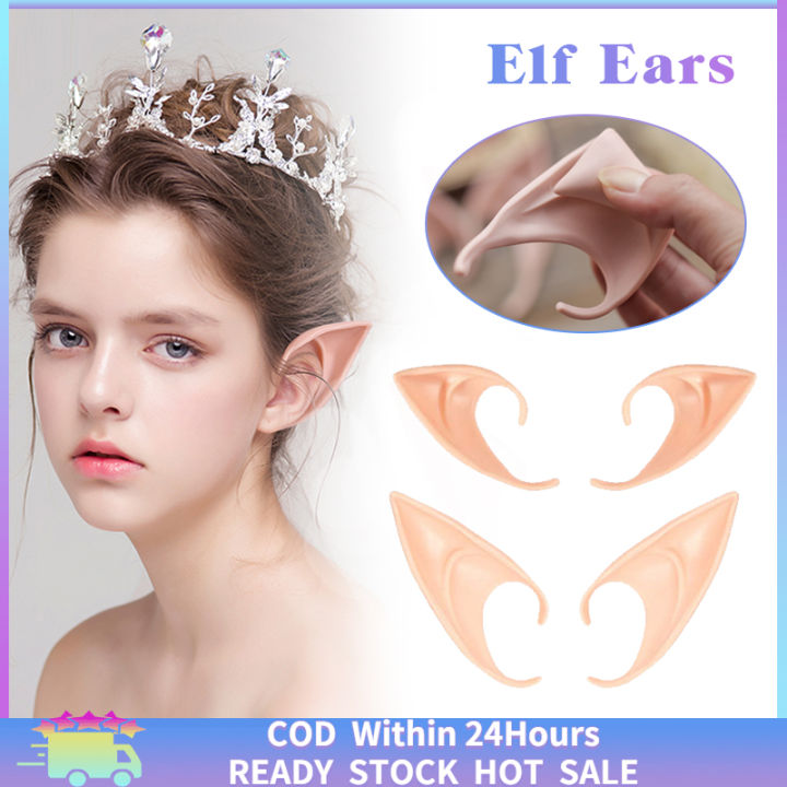 【Ready Stock】1Pair Elf Ears Cosplay Props Soft Pointed Ears Costume ...