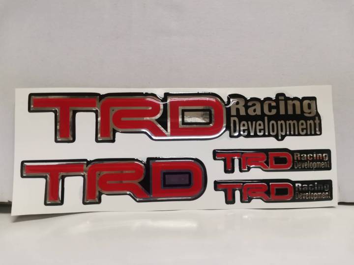 สติ๊กเกอร์ ชุด เทเรซิ่นนูน สำหรับรถ TOYOTA คำว่า TRD Racing Development ...