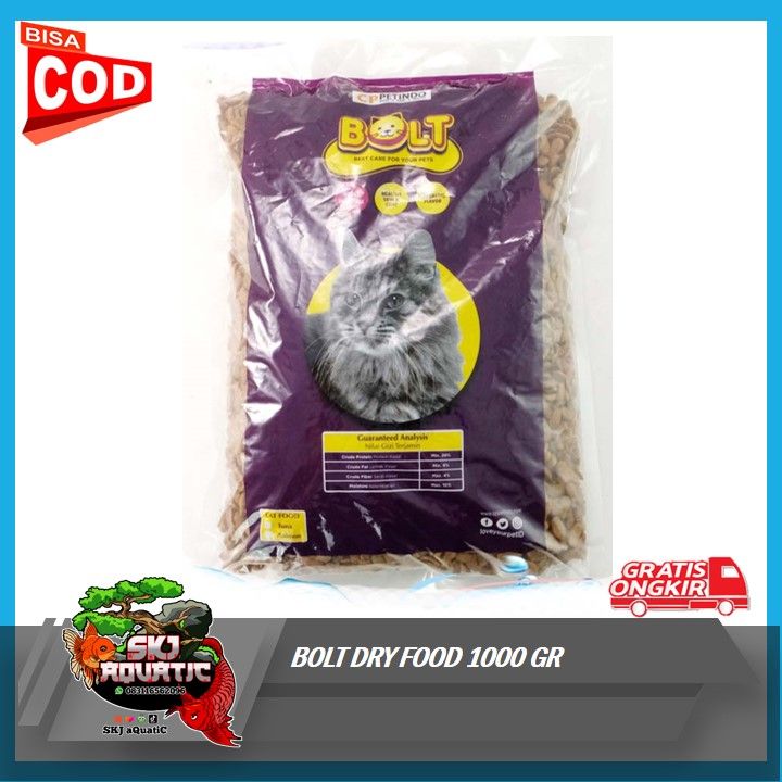 BOLT TUNA - 1 KG CAT FOOD MAKANAN KUCING 1000 GRAM GRM GR 1 KILOGRAM ...
