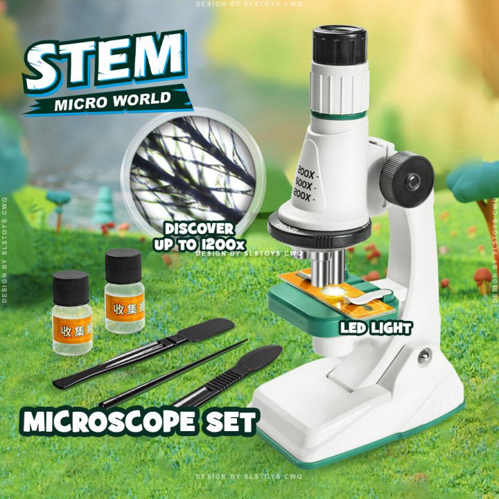 STEM Microscope Complete Tool Set With Light And 1200x Scope Science ...