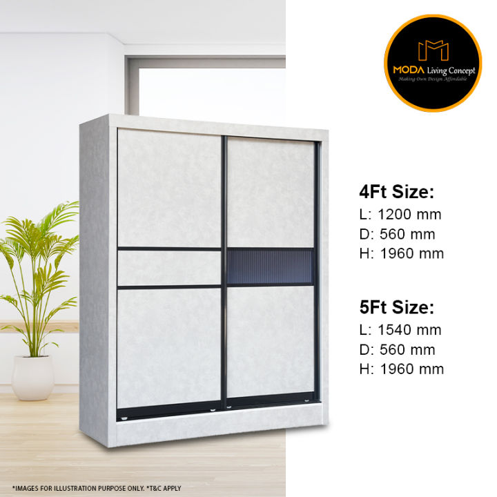 Moda Living Concept Sliding Door Wardrobe, 4ft, 5ft, Solid Plywood ...