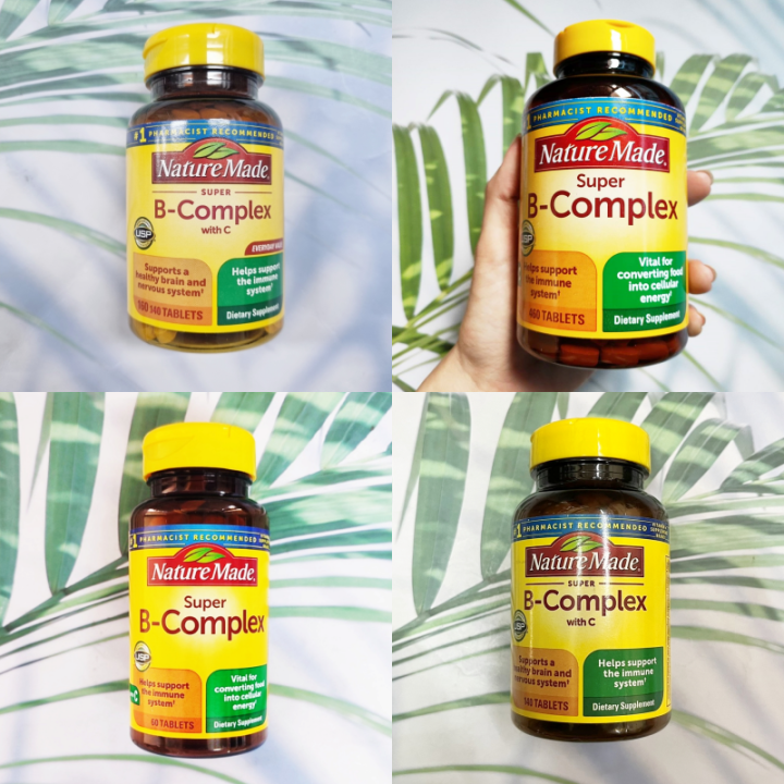 วิตามินบีรวม Super B-Complex With C 60, 140 Or 460 Tablets (Nature Made®) #วิตามินบีคอมเพล็กซ์ ...