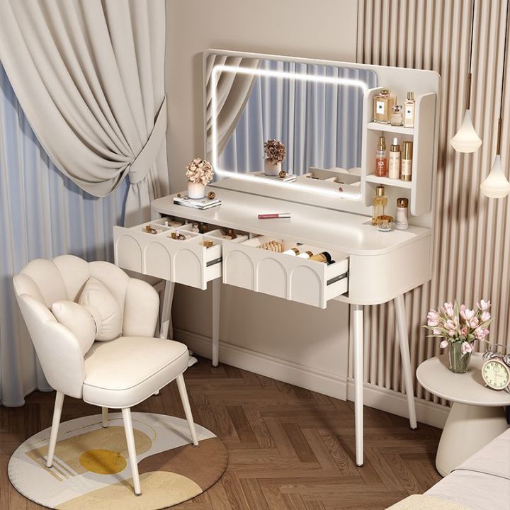 HDB Cream Style Dressing Table Bedroom Dresser Simple Storage Cabinet ...