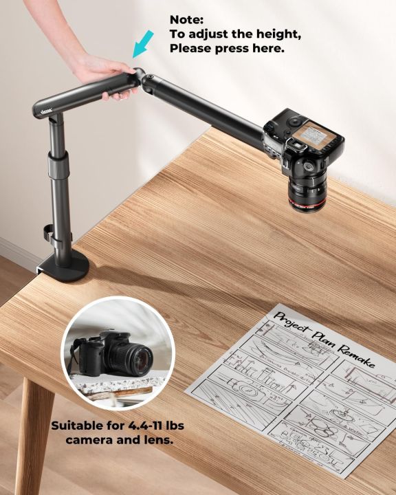 Viozon Overhead Camera Mount, Camera Desk Mount, Flexible Aluminum ...