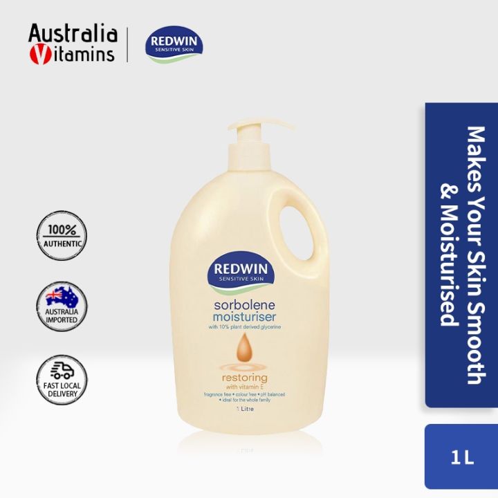 Redwin Sorbolene Moisturiser Soften Skin with Vitamin E 1L | Lazada PH