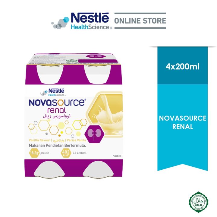♫Novasource Renal (4's x 200ml) - Vanilla Flavour☆ | Lazada