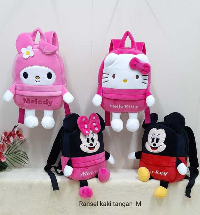 Tas Ransel Kaki Tangan Mickey Minnie Doraemon Melody Kitty Size M ...