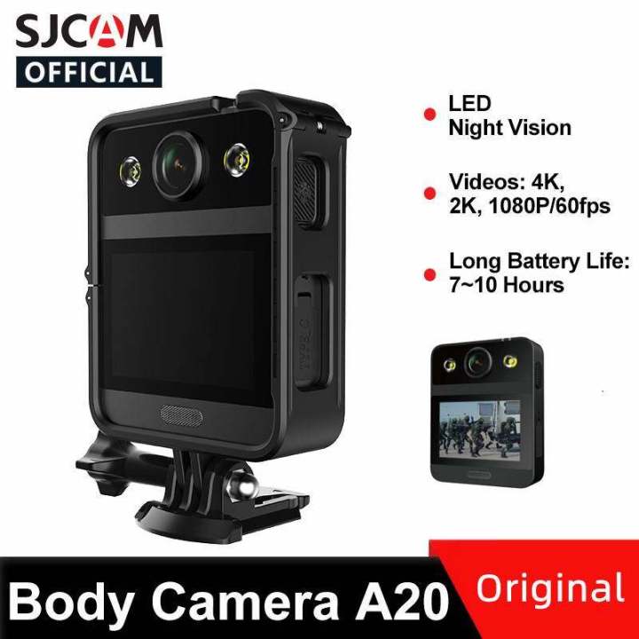 SJCAM A20 Body Camera 2.33‘’ Front Touch Screen 4K WiFi GYRO 166° Wide Angle 10M LED Lamp Law ...
