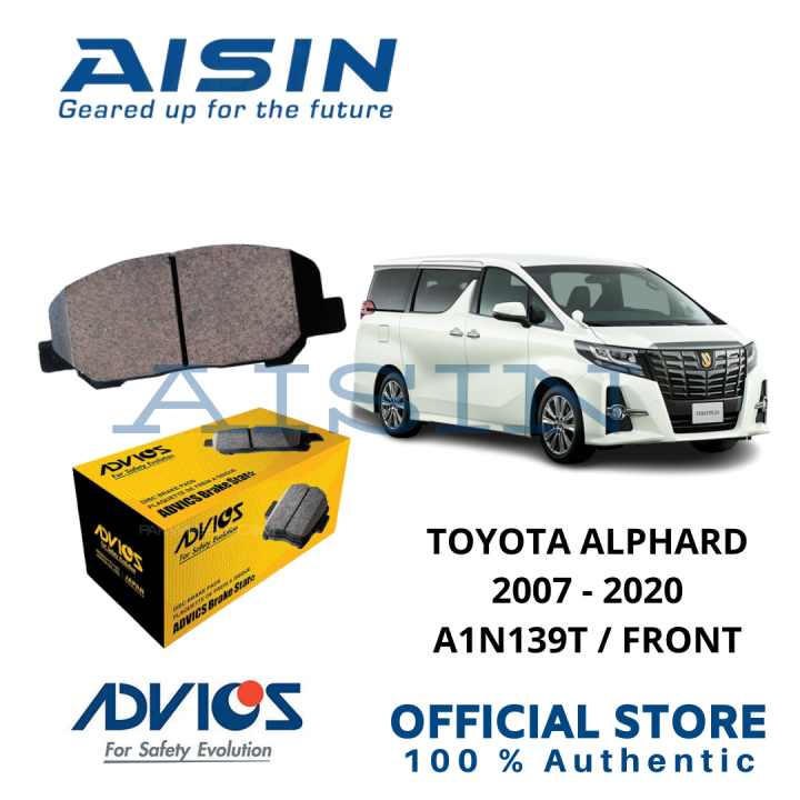 AISIN / ADVICS Brake Pad Front for Toyota ALPHARD 2007-2020 (A1N139 ...