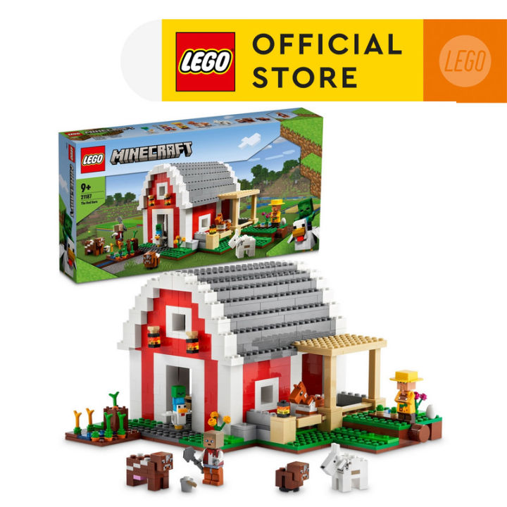 LEGO Minecraft 21187 The Red Barn Building Kit (799 Pieces) Mainan ...
