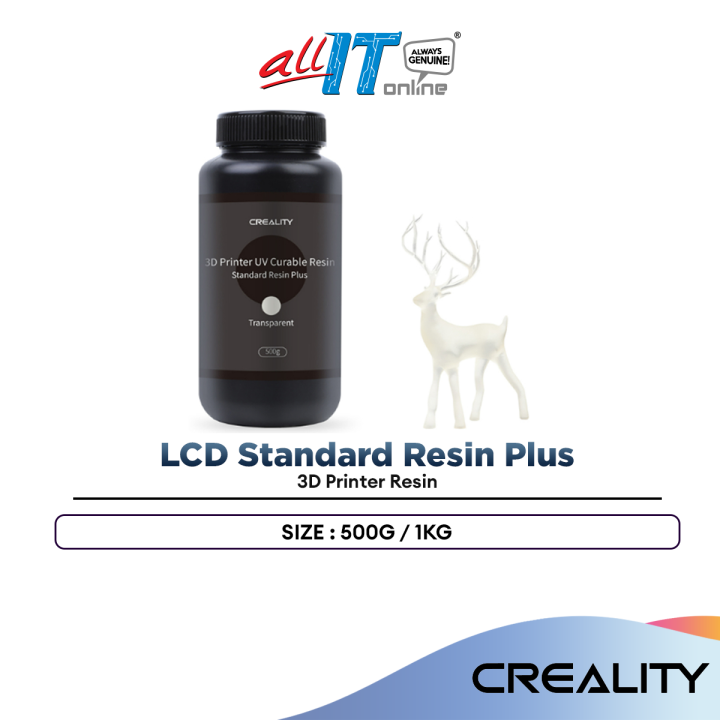 Creality LCD Standard Resin Plus 3D Printer Resin Standard Rigid LCD UV Resin (Black) 1kg | Lazada
