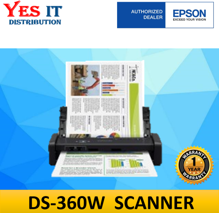 Epson WorkForce ES-60W / DS-360W Wireless Portable Sheetfed Document ...