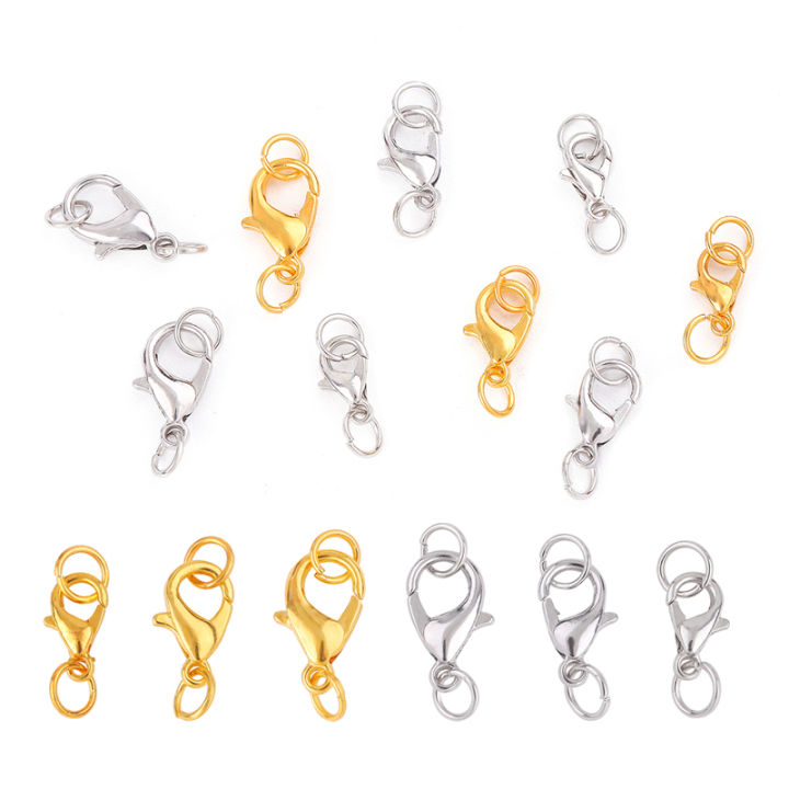 10 Sets 10/12/14mm Lobster Clasps With Jump Ring Connector Bracelet ...