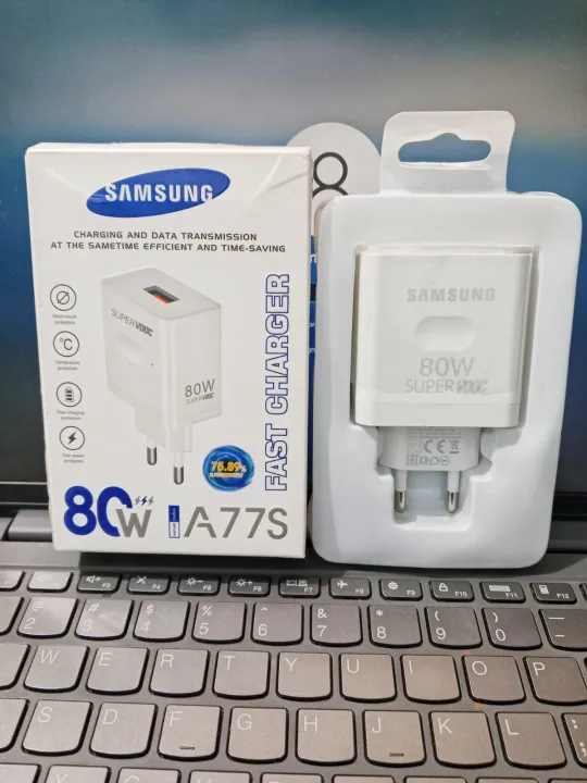 Charger Samsung A77S 80W SUPERVOOC FAST CHARGER Support Pengisian Cepat ...