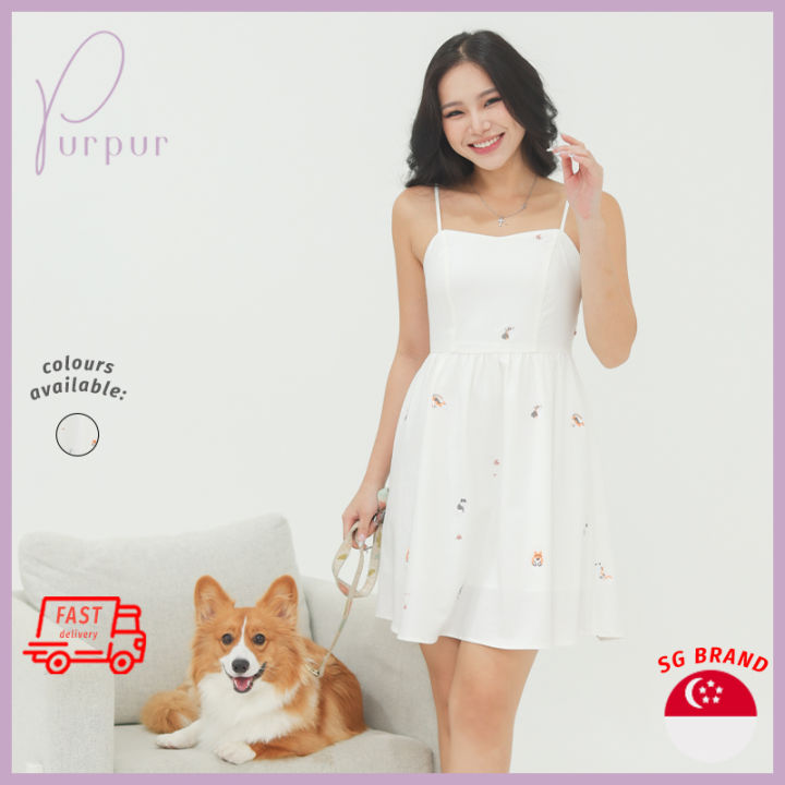 Purpur Women Dresses FUReverPals Embroidered Adjustable Sweetheart Mini ...