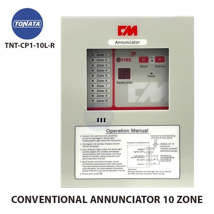 Annunciator Fire Alarm Control Panel 10 Zone Tonata / MCFA Notifier ...