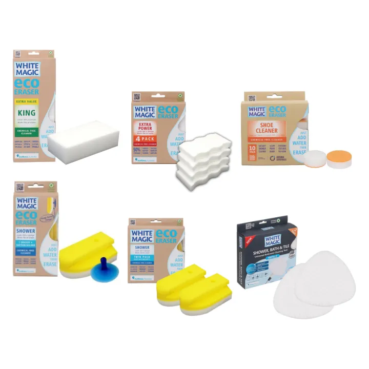 White Magic Eraser Sponge (Assorted Types) Removes stubborn marks from ...