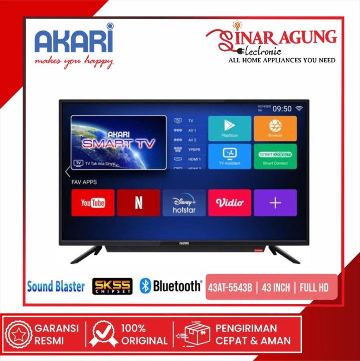AKARI AT-5543B / AT5543B LED SMART TV 43 INCH - GARANSI RESMI | Lazada ...