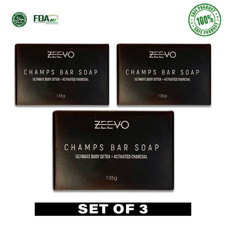 SET OF 3 ZEEVO Champs Bar Soap (135g) 100% Authentic | Lazada PH