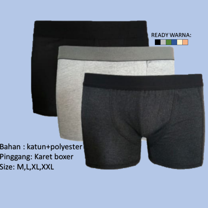 Boxer Pria Cd Laki Laki Lembaran Polos Men AFQA | Lazada Indonesia