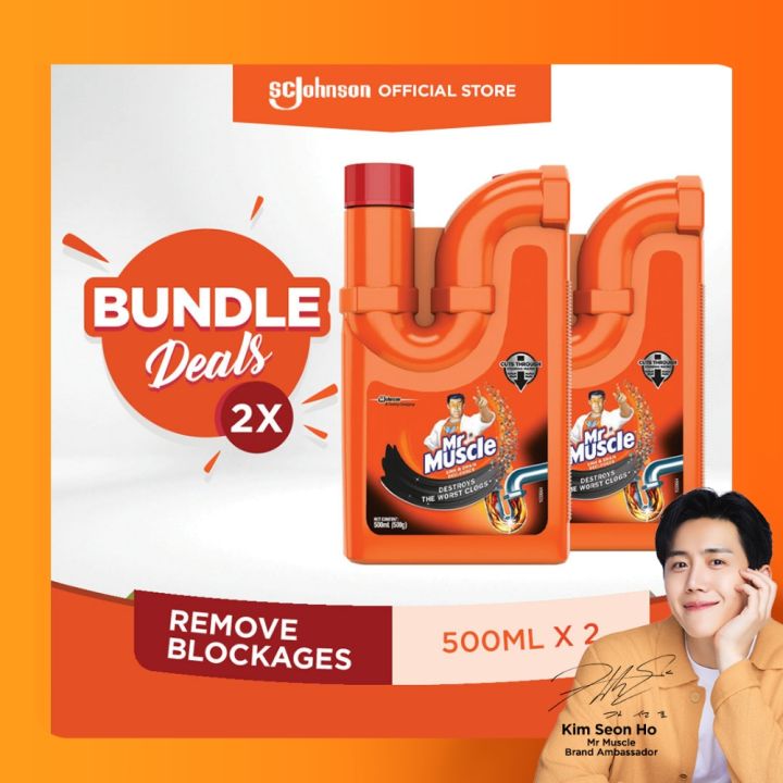 Mr. Muscle Sink & Drain Declogger Twin (500ml x 2) | Lazada PH