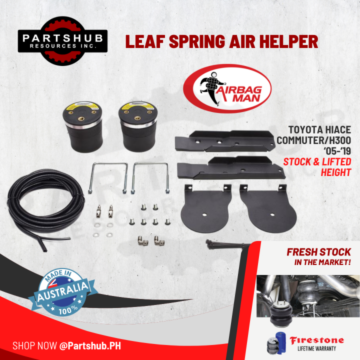 AIRBAG MAN RR4619 - TOYOTA Hiace ‘05-’19/CHEVY Trailblazer STOCK (Helper Kit for Leaf Springs ...