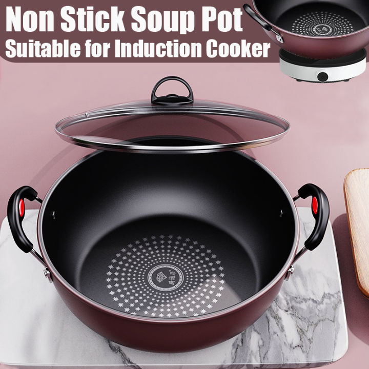 Non stick pot soup pot stew pot frying pan gas stove universal ...