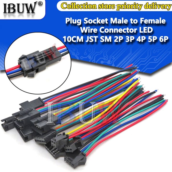 10cm JST SM 2P 3P 4P 5P 6P cắm ổ cắm đầu đực thành đầu cái đầu nối dây điện dây đèn LED đèn điều ...