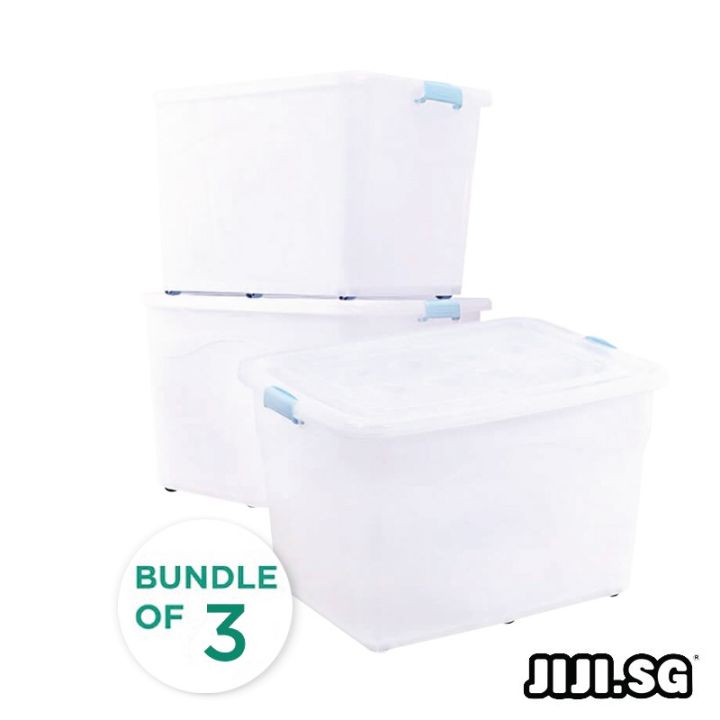 (JIJI.SG) Bundle Promo of 3: Transparent Storage Container / Storage ...