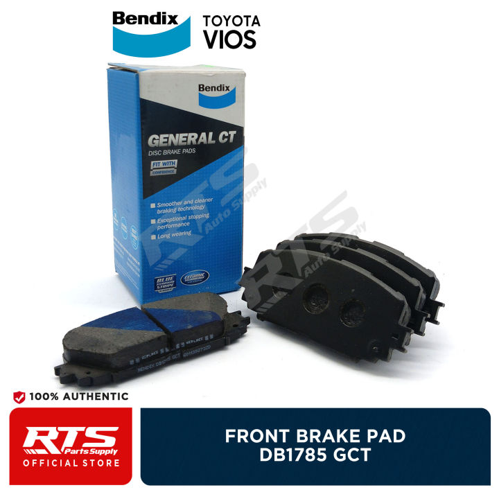Bendix Front Brake Pad Toyota Vios G S 08 - 12 / 1.5 G 13 - 18 DB1785 ...