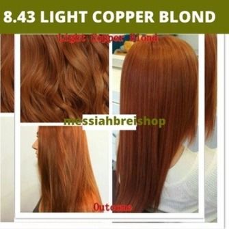 BREMOD 8.43 LIGHT COPPER BLOND HAIR COLOR SET WITH OXIDIZING 100ml ...