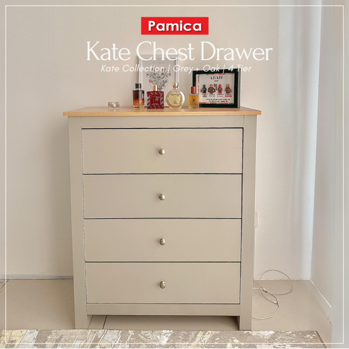 PAMICA Kate 4 Layer Chest Drawer Storage Cabinet Modern Almari | Lazada