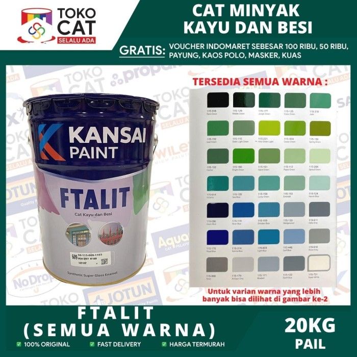 PROMO- CAT FTALIT GLOSS 20KG PAIL - CAT MINYAK KAYU BESI (READY SEMUA ...