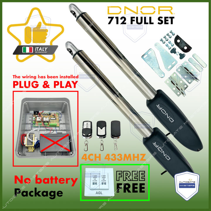 DNOR 712 ( 4CH 433MHZ ) FULL SET) SWING ARM AUTOGATE HEAVYDUTY DREAM ...