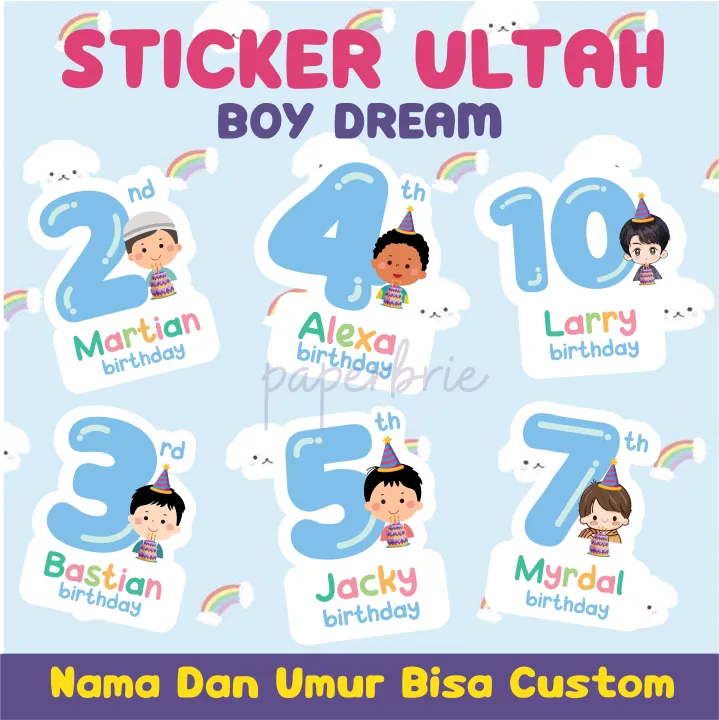 Sticker Ulang Tahun Anak [ BOY DREAM ] Sticker Bento Birthday Sticker ...
