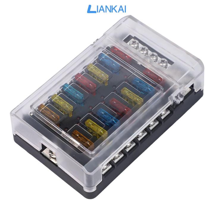 LIANKAI Easily Identifiable Faults 12V Marine Grade Fuse Box with ...