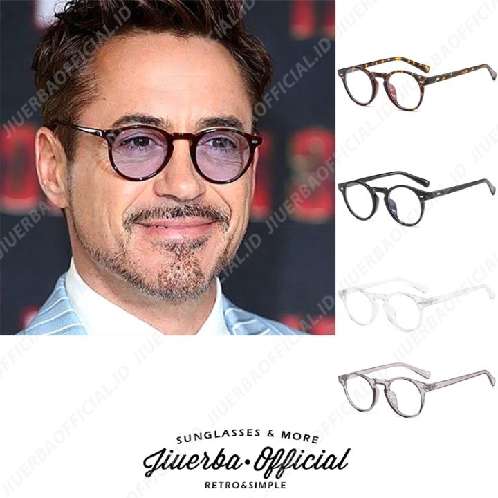 （A Decent035） （A Decent035）TONY STARK Stylish Round Eyeglasses Men ...