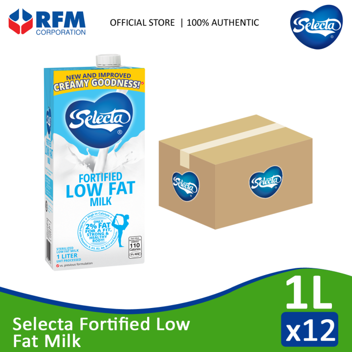 Selecta Fortified Low Fat Milk 1 Liter - Pack of 12 | Lazada PH