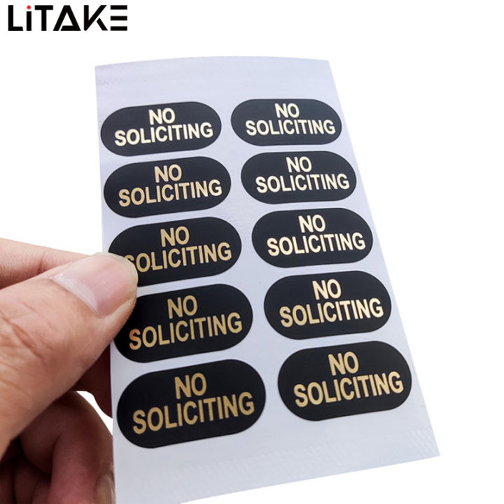 100pcs No Soliciting Sign Sticker For House Hot Stamping Weatherproof ...