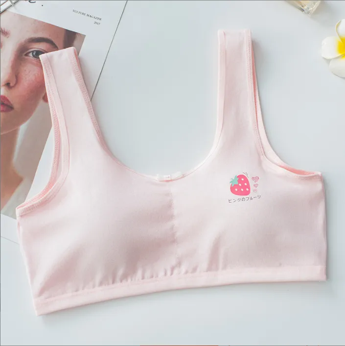 Cute Strawberry print Girls Bra Teenager Girls Training Bra Cotton Bra ...