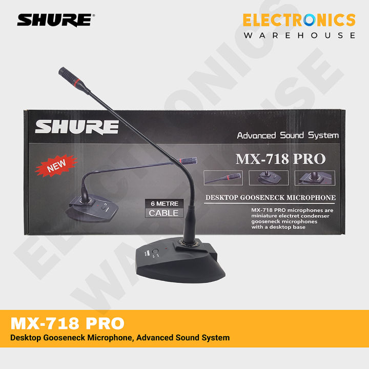 Shure MX-718 PRO Desktop Gooseneck Microphone, Advanced Sound System ...