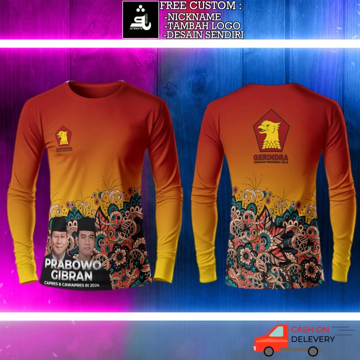 baju pria kaos polo jersey partai custom capres prabowo gibran ...